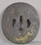 19c shakudo Japanese sword TSUBA autumn grasses (item #1387792)
