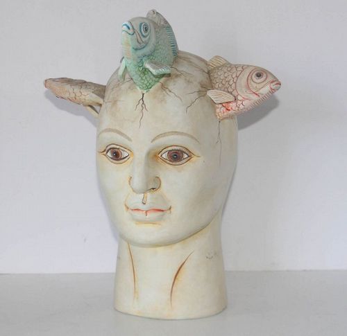 Surrealist Head with Emerging Colorful Fish, by Sergio Bustamante 83 ...